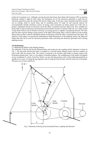 Development of improved dual purpose fitness bike for electricity ...