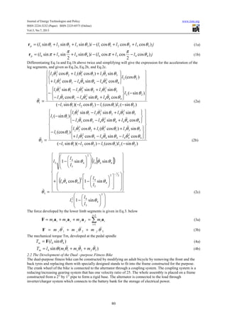 Development of improved dual purpose fitness bike for electricity ...