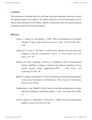 Development of Innovative Finger Millet-Watermelon Seed Powder Drink ...