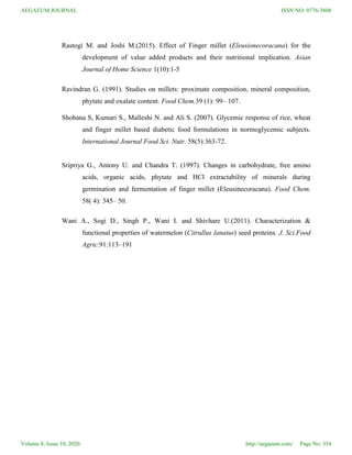 Development of Innovative Finger Millet-Watermelon Seed Powder Drink Mix | PDF