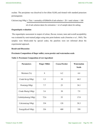 Development of Innovative Finger Millet-Watermelon Seed Powder Drink Mix | PDF