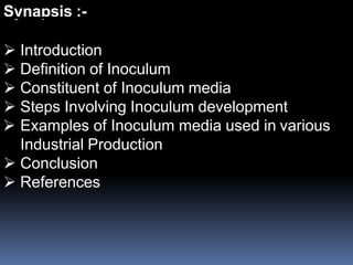 Development of inoculum ppt | PPTX