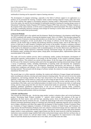 Development of interactive multimedia learning in learning ...