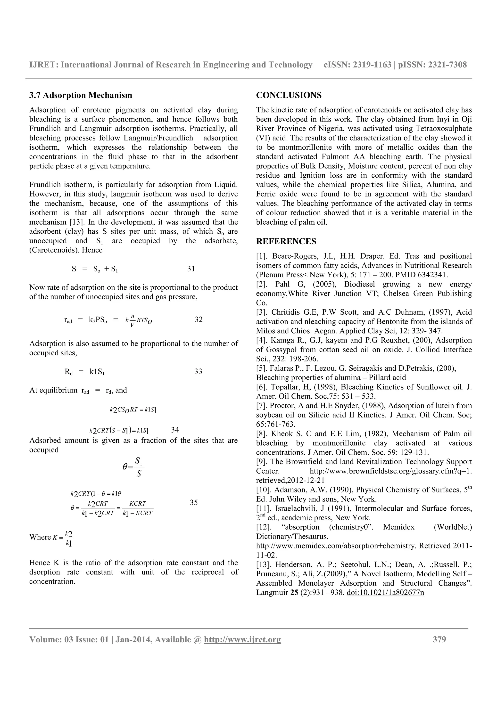 Development of kinetic model for adsorption of | PDF