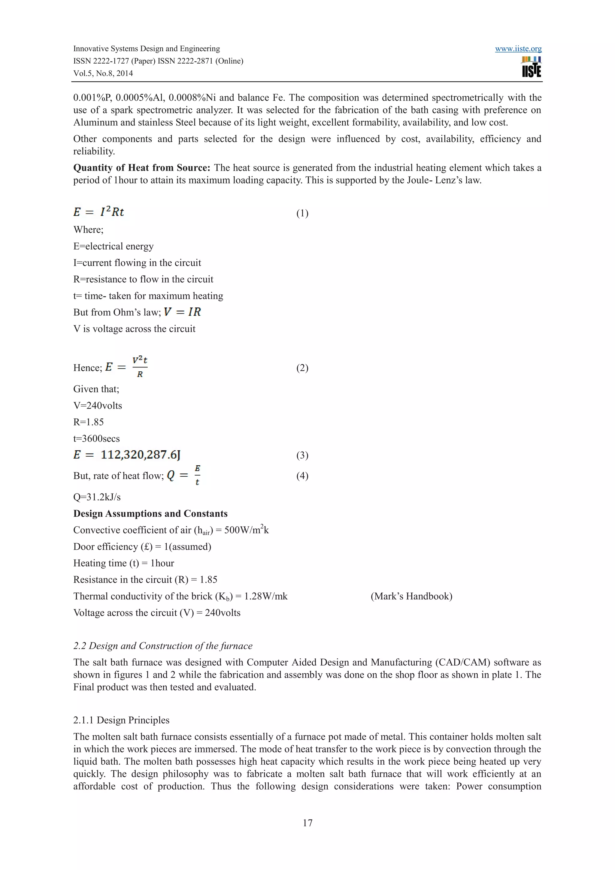Development of laboratory scale salt bath furnace | PDF