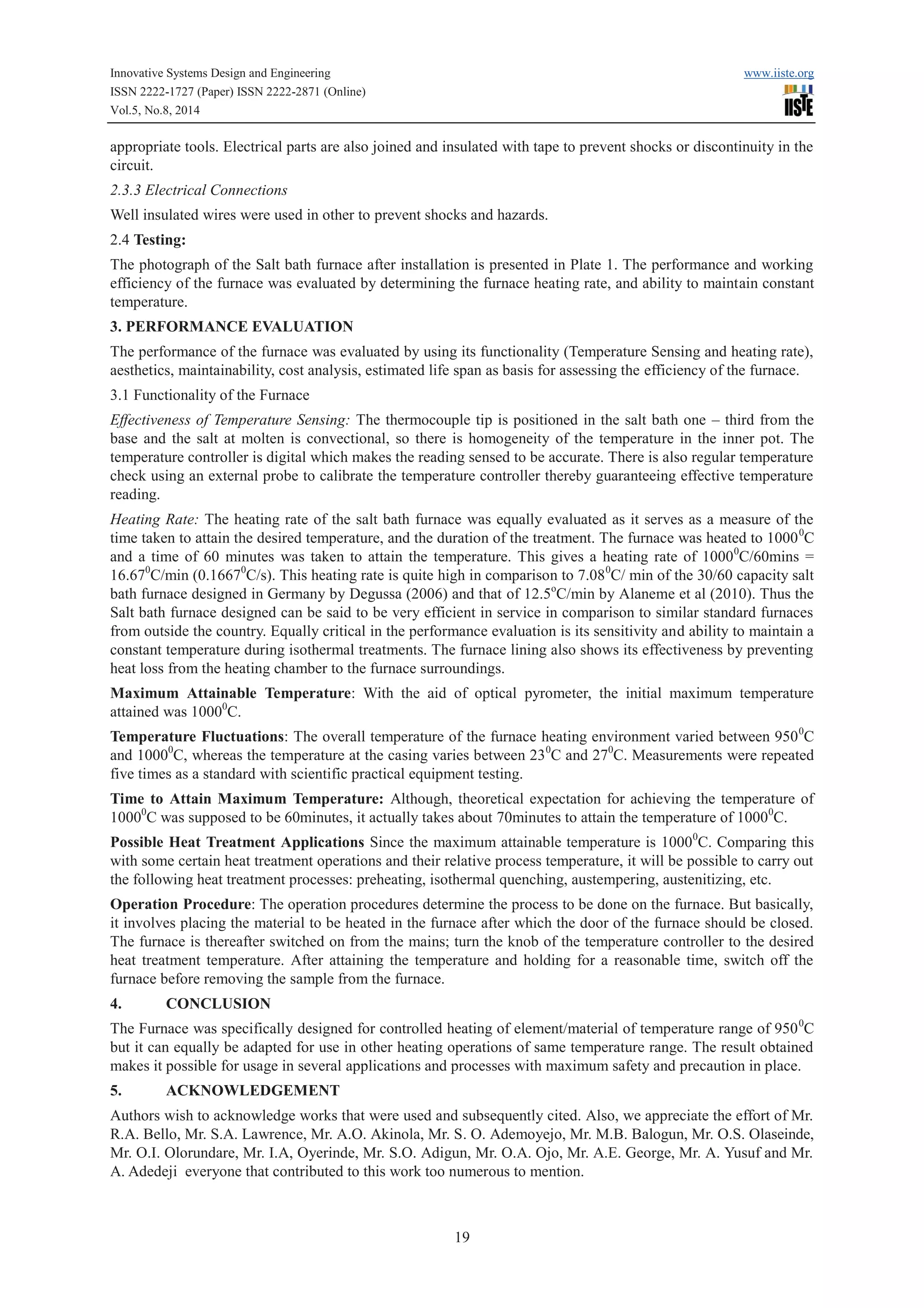 Development of laboratory scale salt bath furnace | PDF