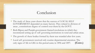 Development of local self govt. in the Punjab 1882-1900 | PPT