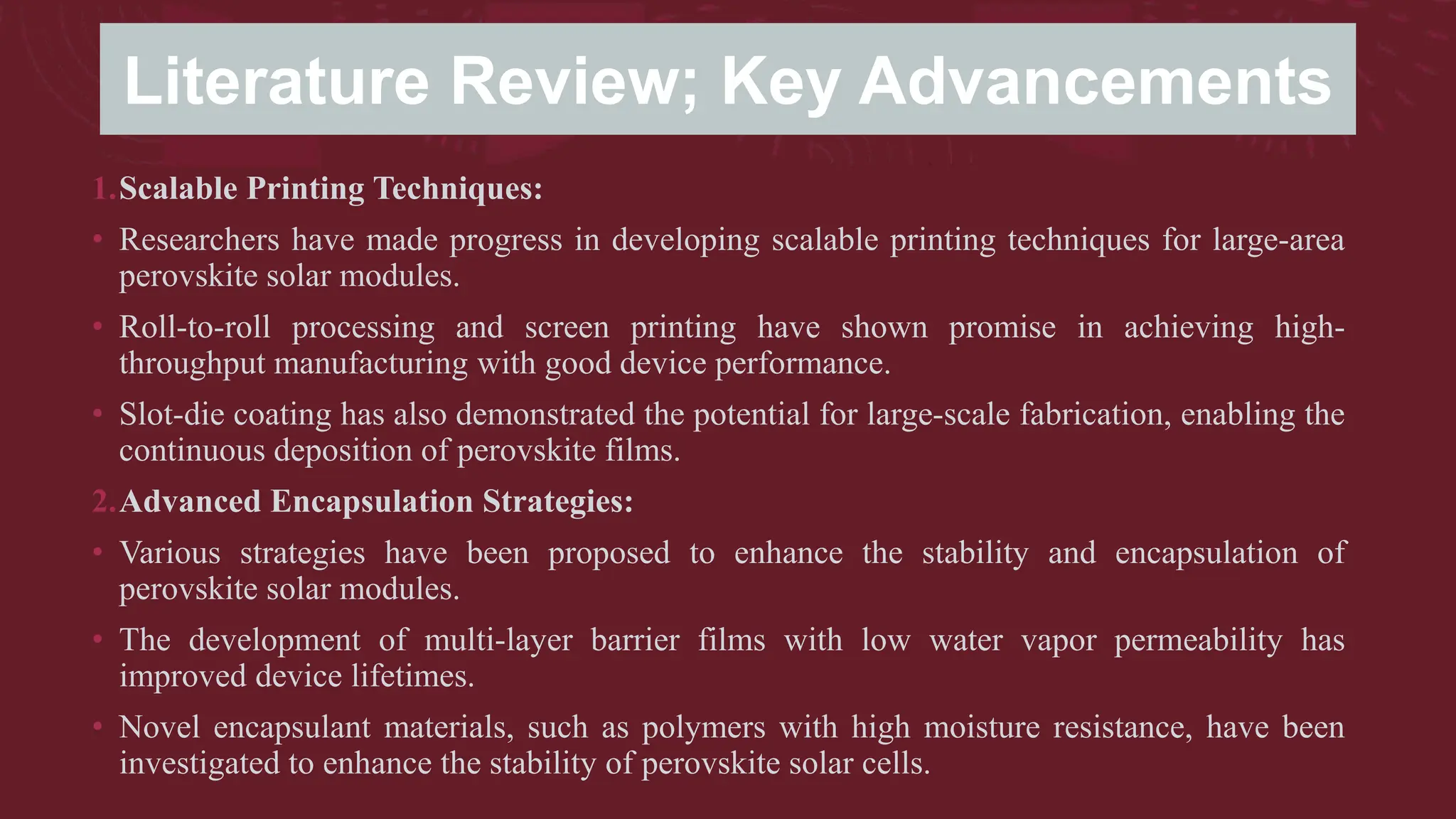 Development of low-cost and scalable fabrication methods for large-area ...