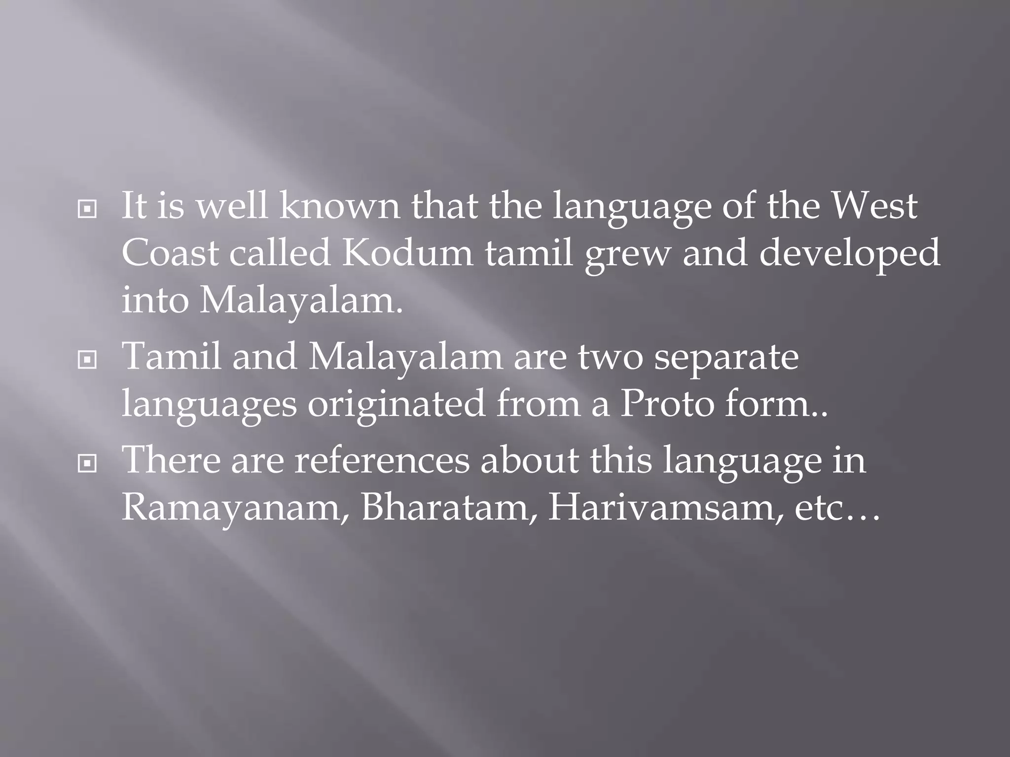 Development of malayalam byG. N. Shravan. | PPTX