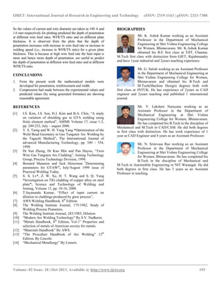 Development of mathematical model on gas tungsten arc welding process ...