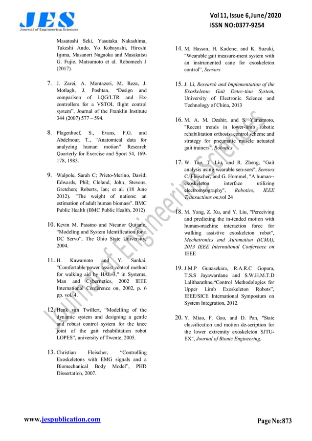 DEVELOPMENT OF MOTION CONTROL ALGORITHM FOR LOWER LIMB EXOSKELETONE ...