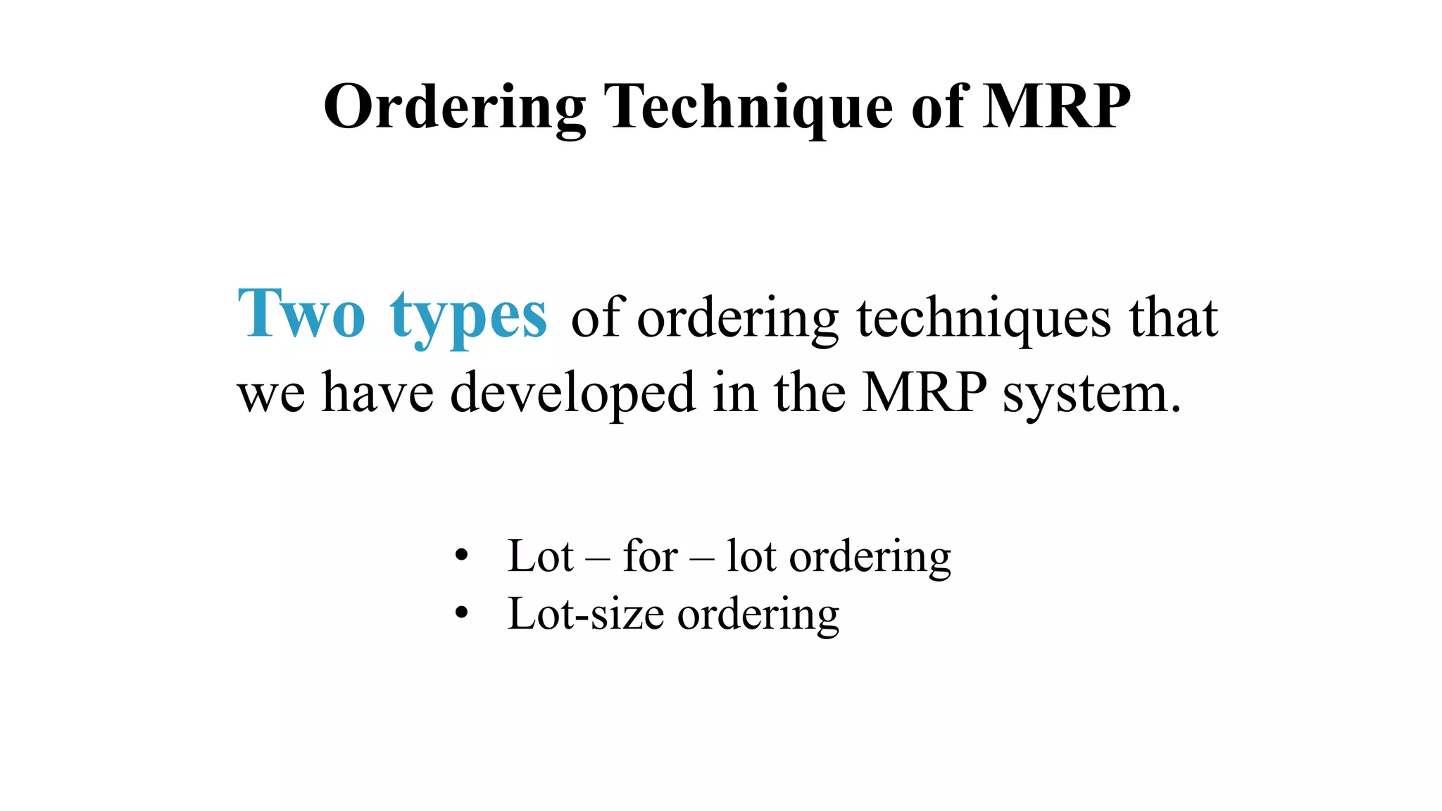 Development of MRP in Microsoft Excel | PPTX