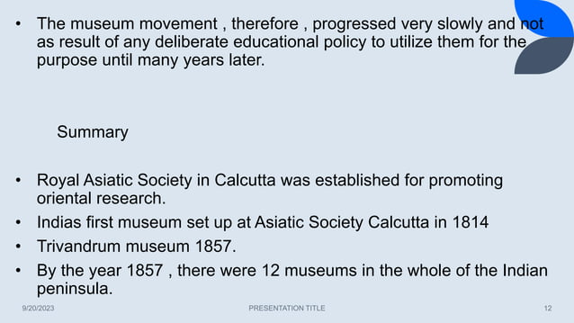 Development of Museums in India.ppt