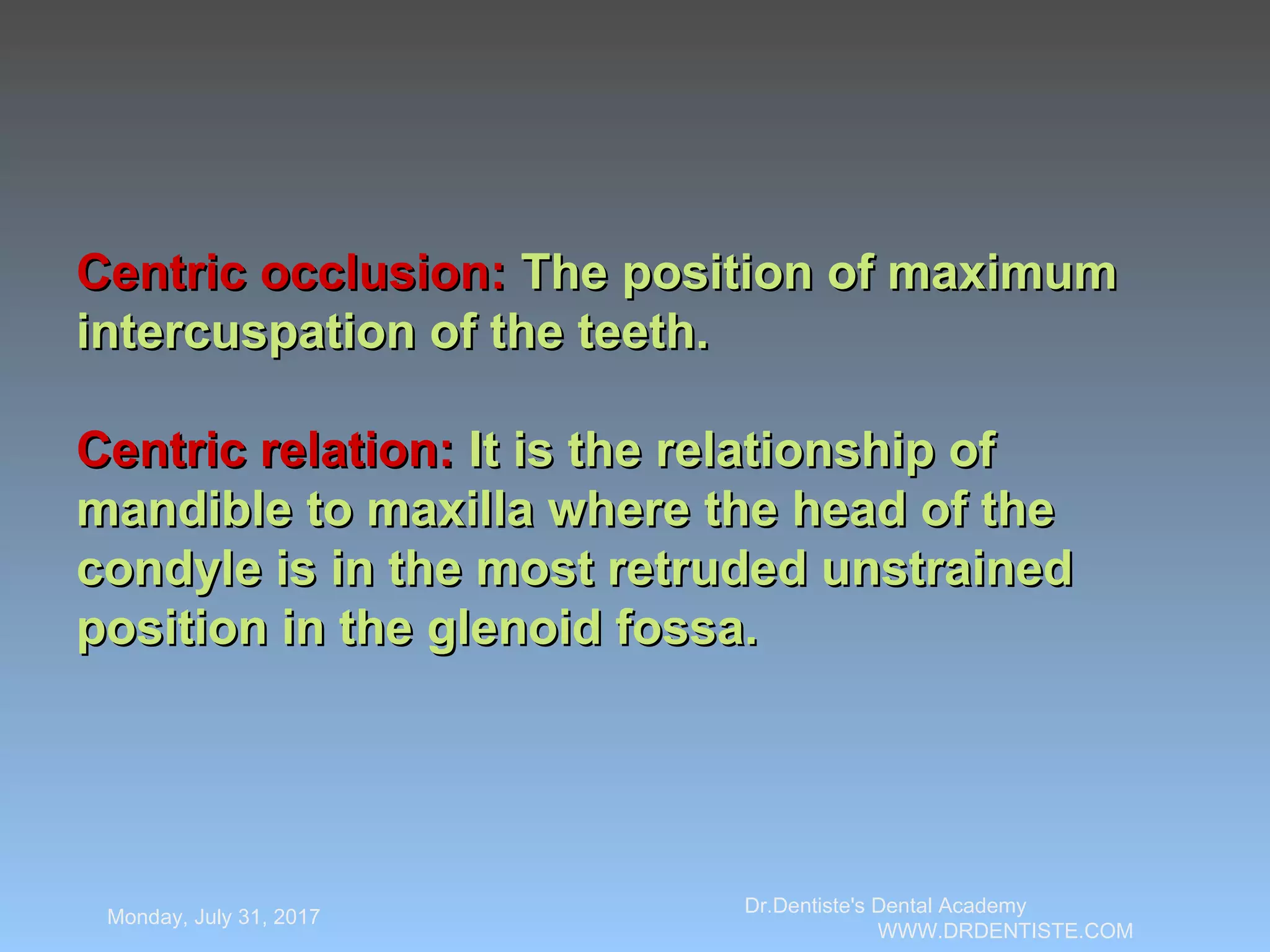 DEVELOPMENT OF NORMAL OCCLUSION | PPT