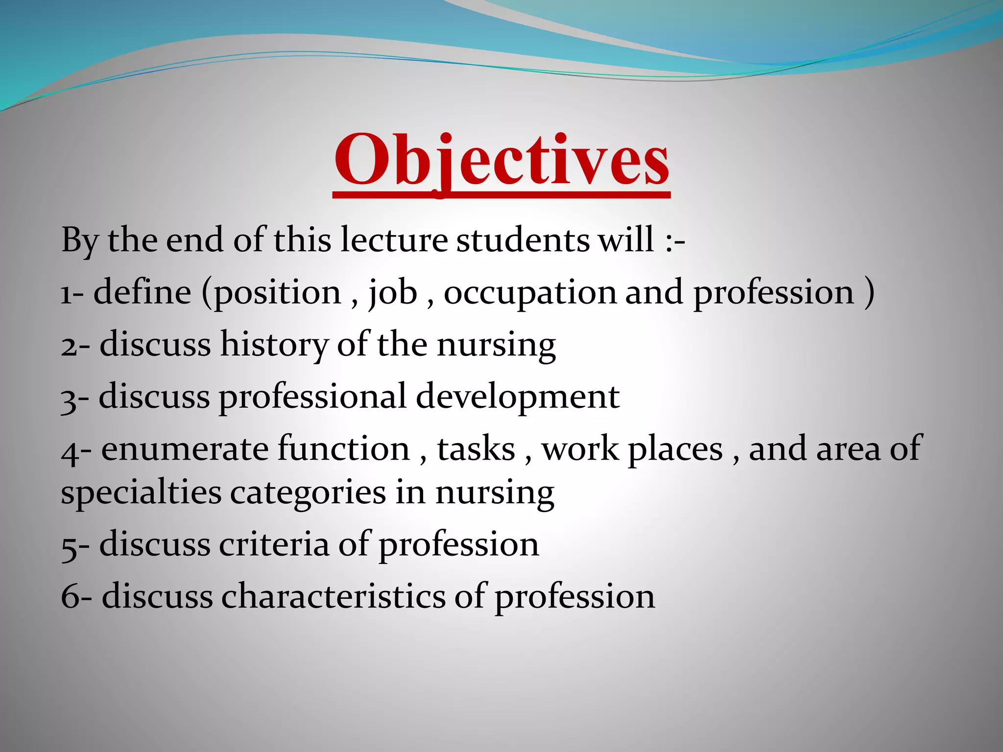 Development of nursing as a profession | PPTX