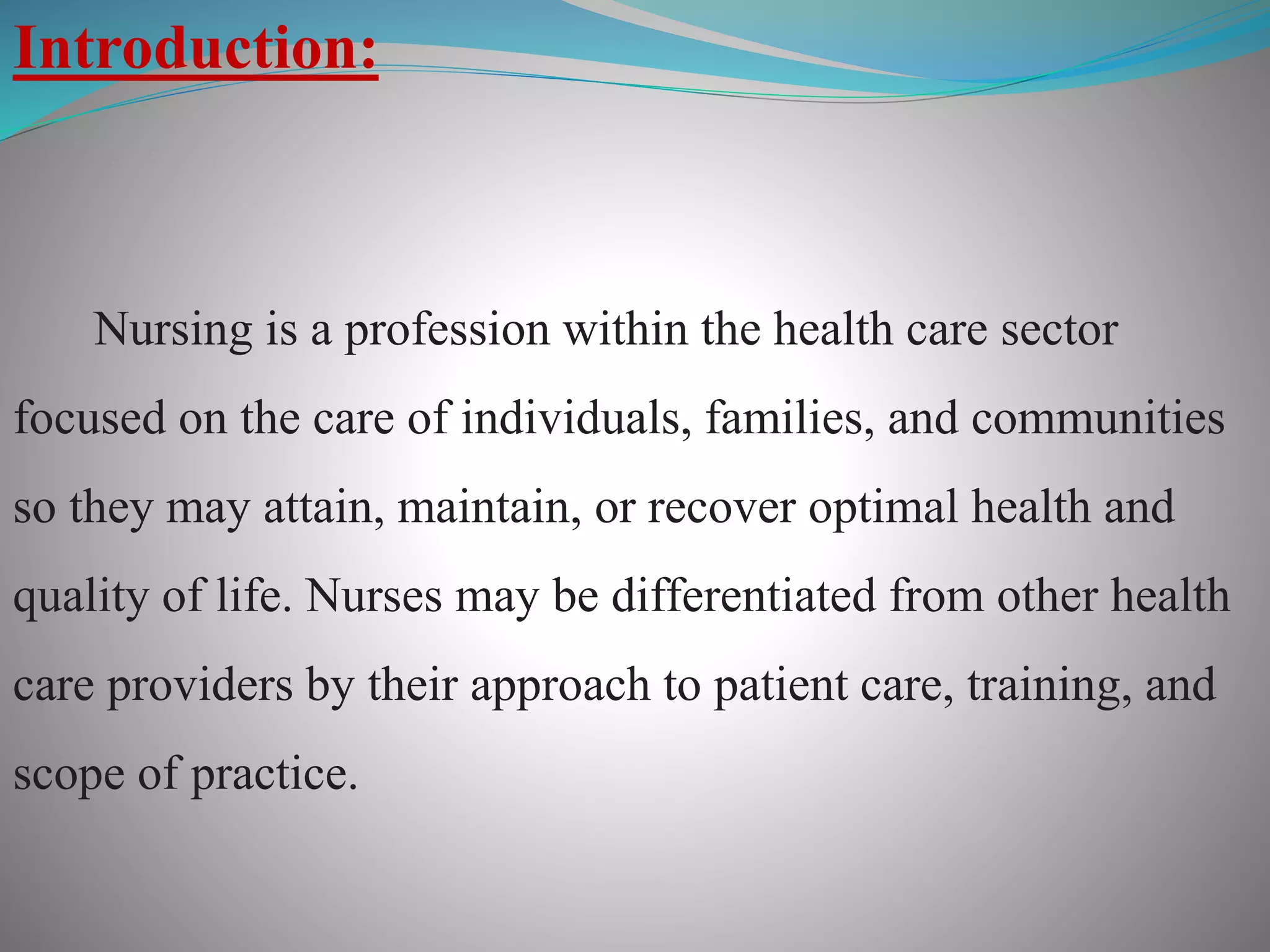 Development of nursing as a profession | PPTX
