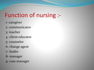 Development of nursing as a profession | PPTX