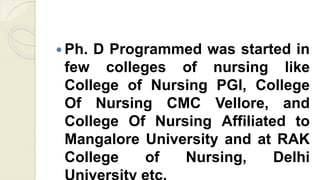 Development of nursing education in india | PPTX | Postgraduate ...