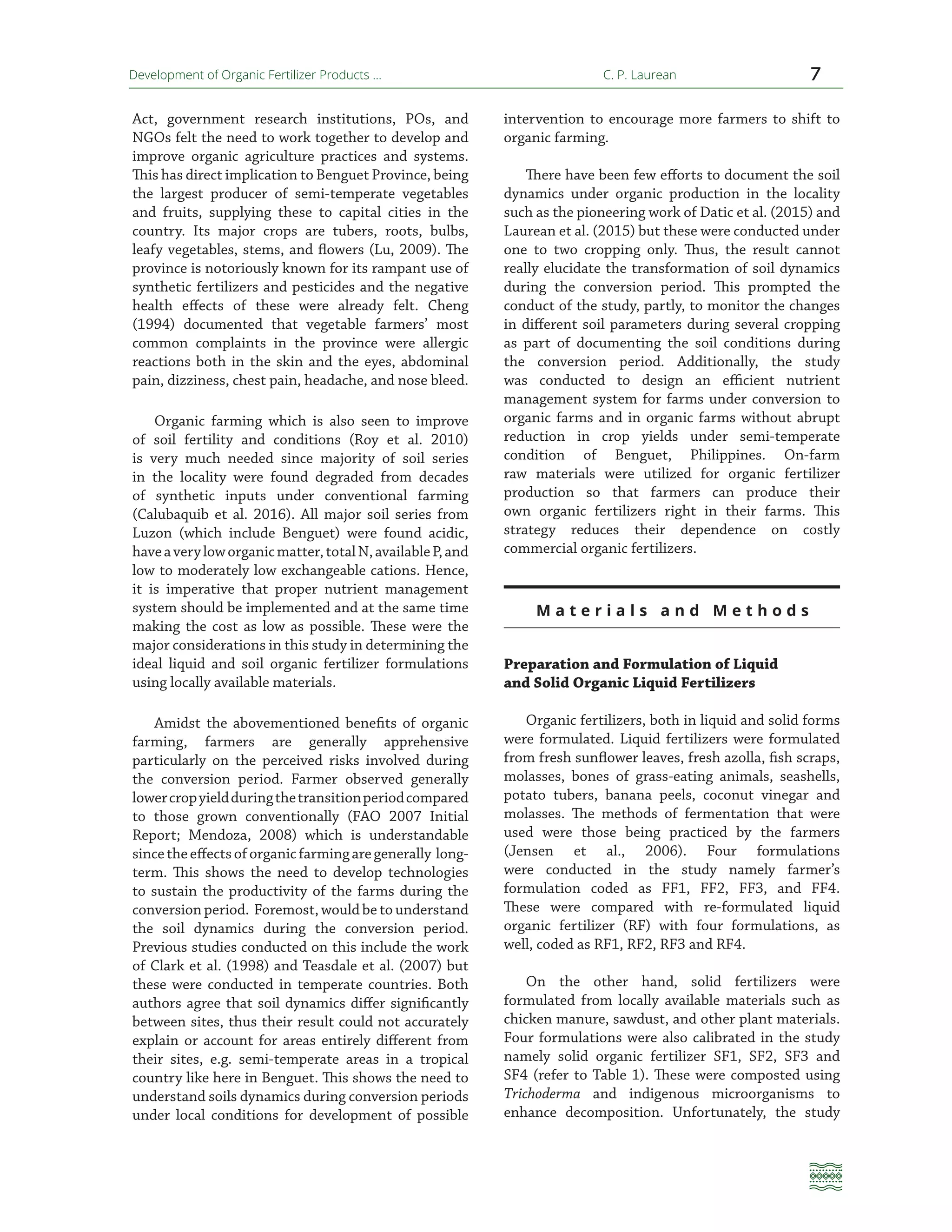 “Development of Organic Fertilizer Products and Systems to Improve Soil ...