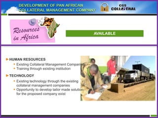 Development of panafrican collateral management company | PPT