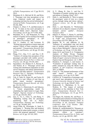 DEVELOPMENT OF PASSENGER’S WAITING TIME MODEL AT BUS PUBLIC TRANSIT TERMINAL | PDF | Rail Travel ...