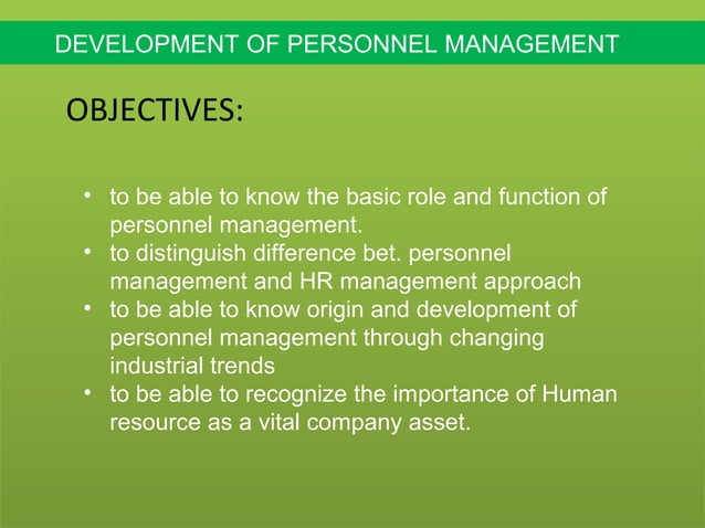 Development of personnel management | PPT