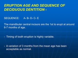 Development of primary dentition | PPT