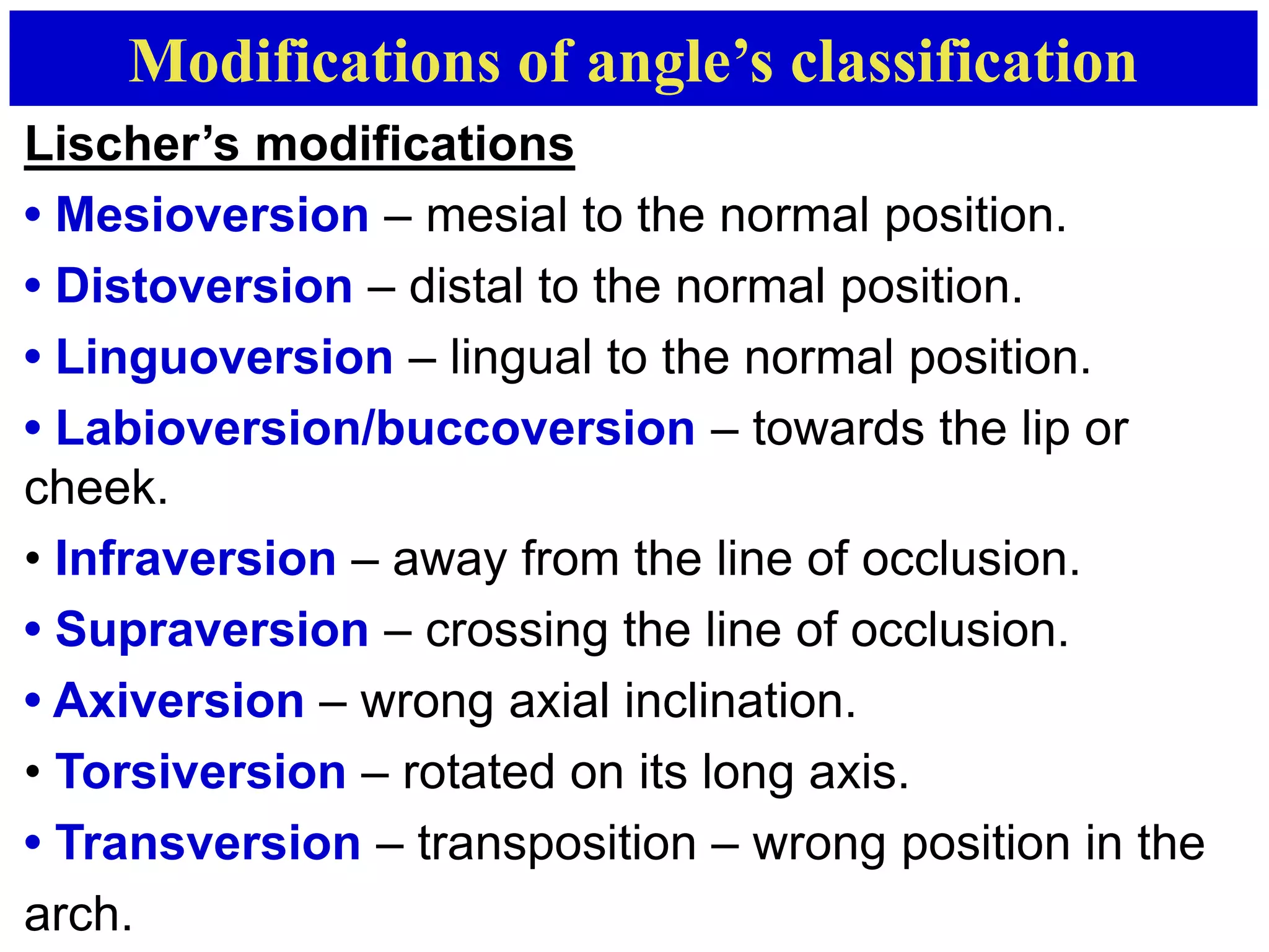 classifcation of malocclusion | PPTX