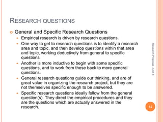 Development of research proposal unit8 | PPT