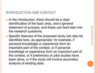 Development of research proposal unit8 | PPTX