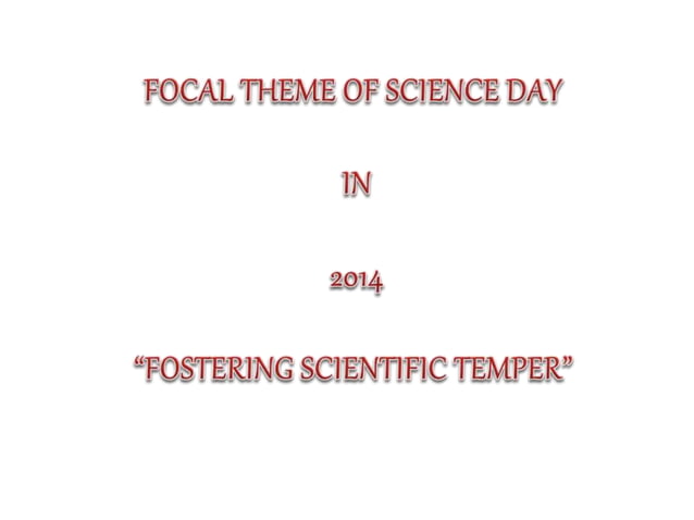 Development of scientific temper – our fundamental right | PPT