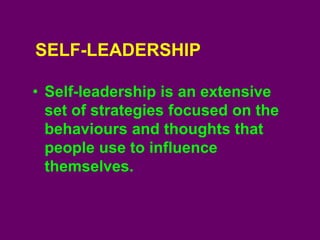Development of Self Leadership | PPT