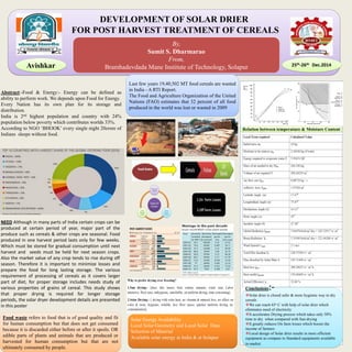 Poster for Development of solar drier for post harvest treatment | PDF