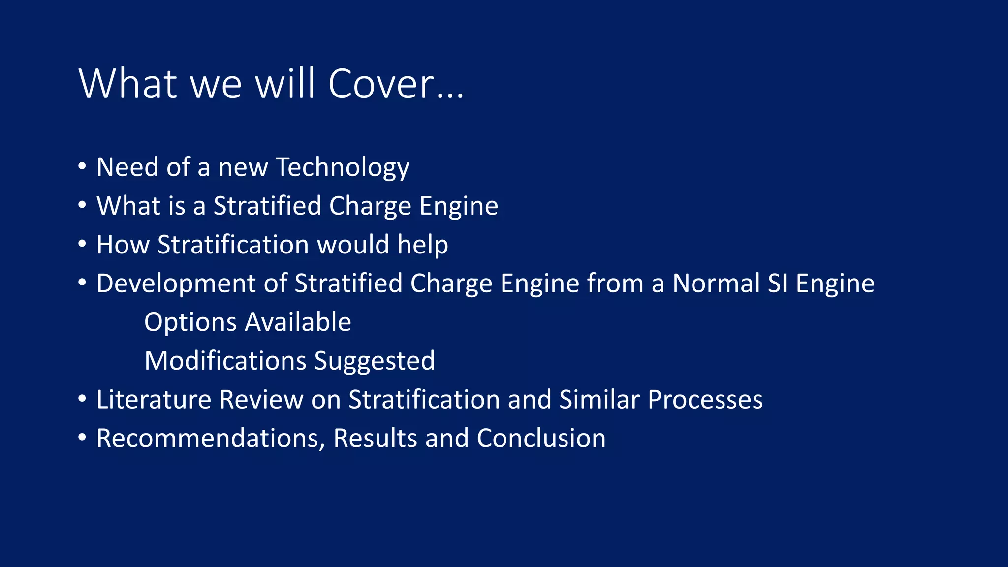 Development of Stratified Charge Engine | PPTX
