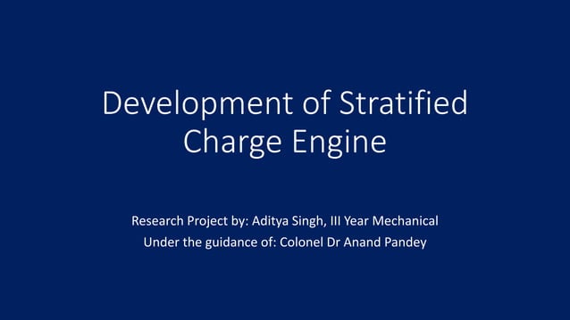 Development of Stratified Charge Engine | PPTX