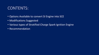 Development of Stratified Charge Engine | PPTX