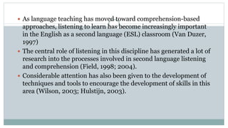 Development of teaching & learning listening skill | PPT