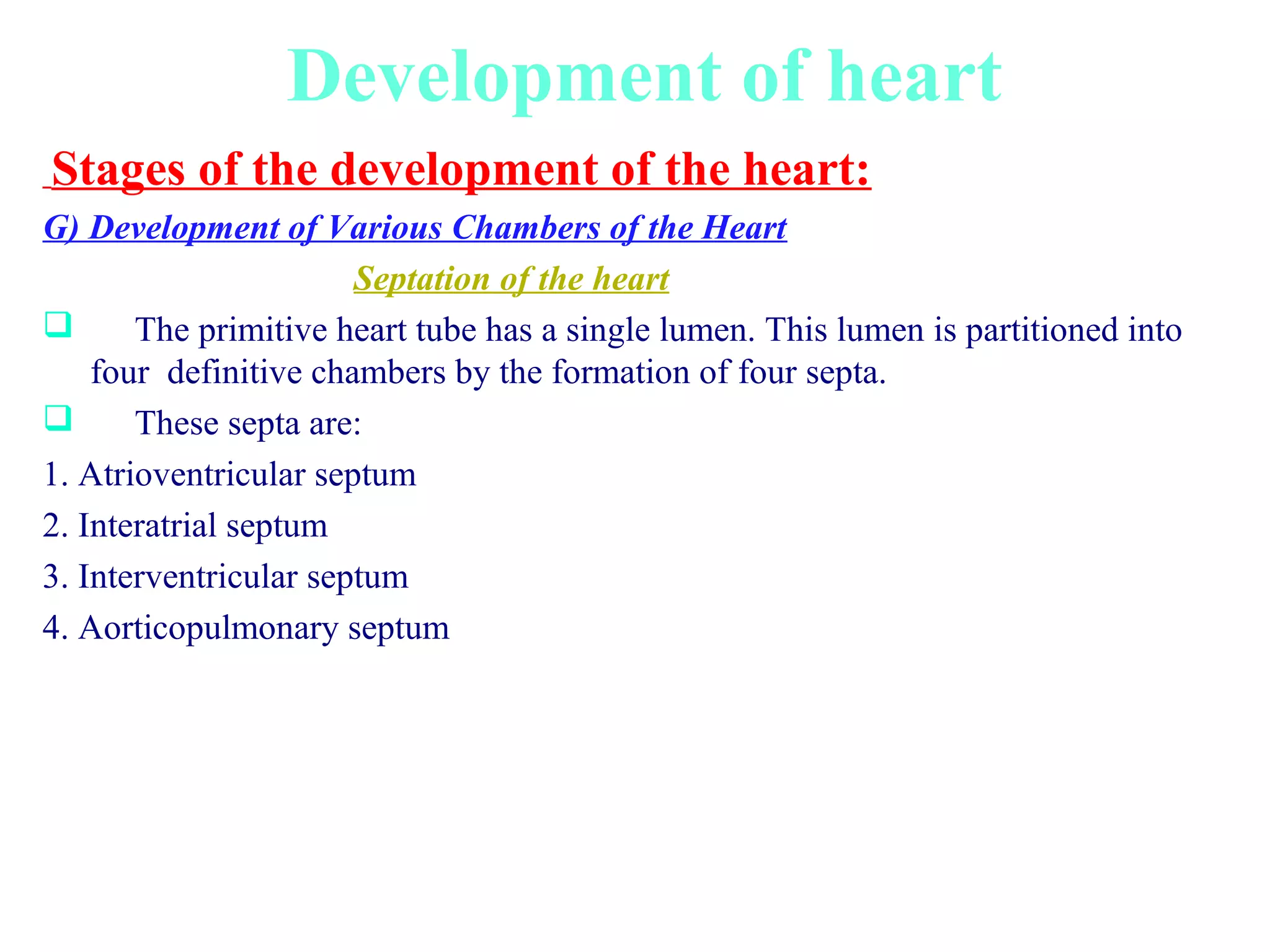 Development of the heart | PPT