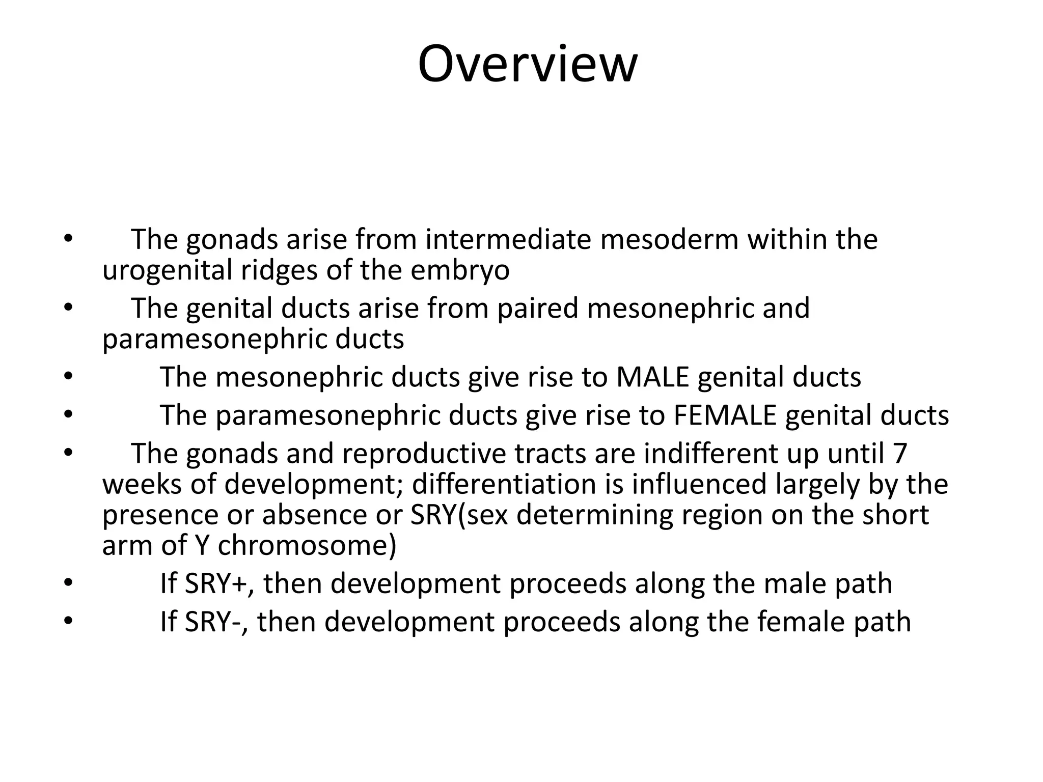 Development of the male and female genital tracts | PPTX