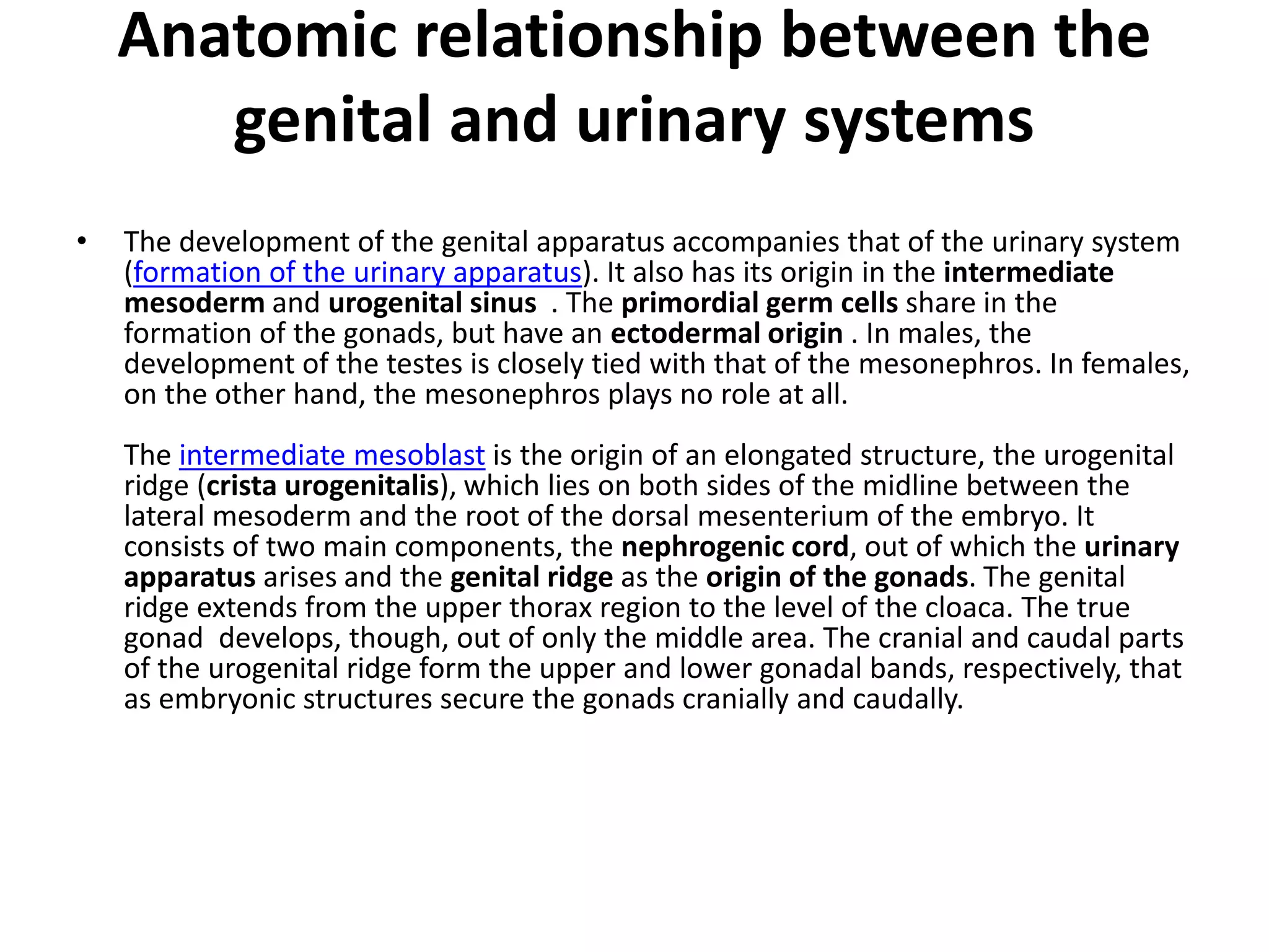 Development of the male and female genital tracts | PPTX