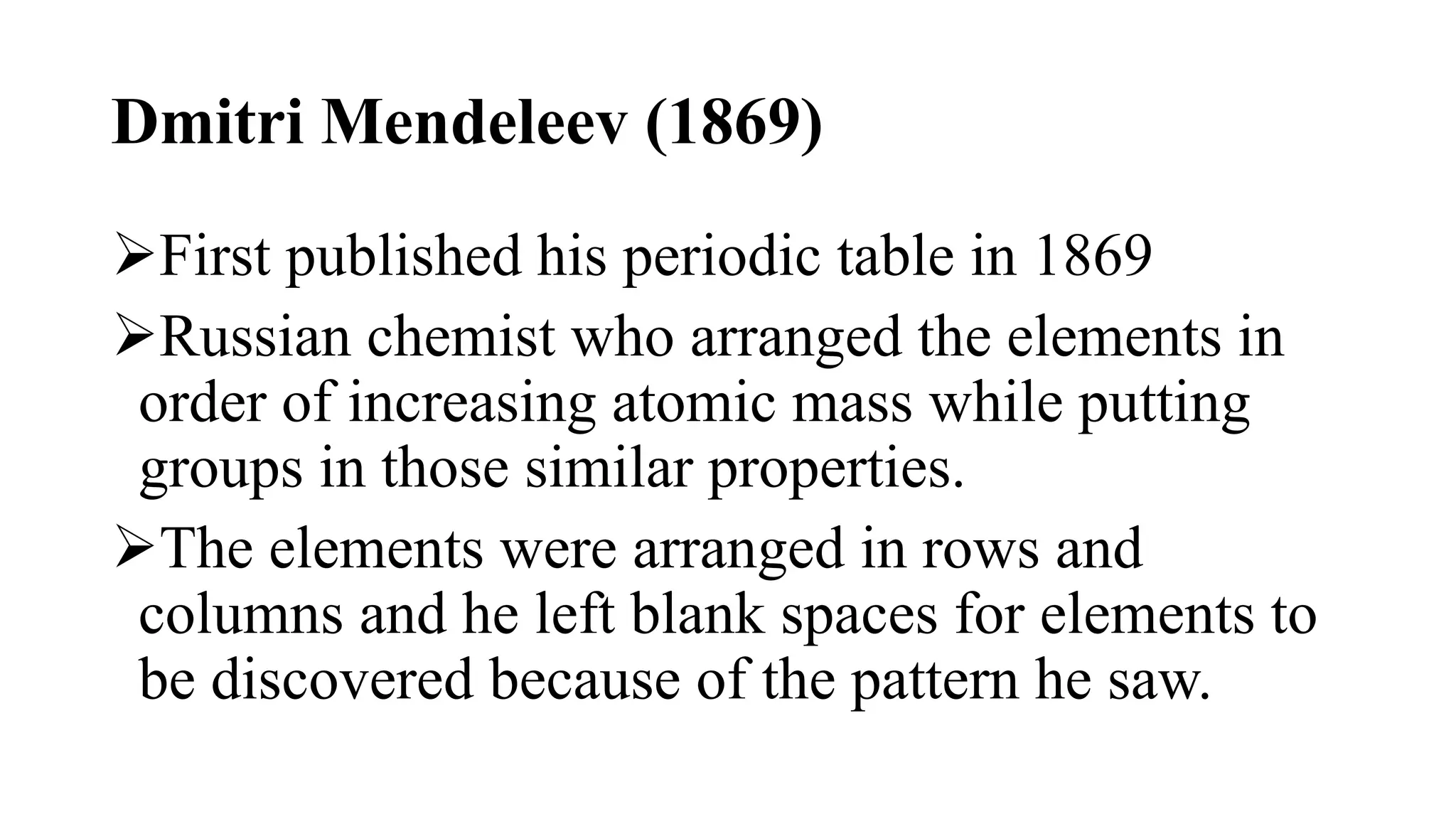 Development of the Periodic Table PowerPoint | PPTX