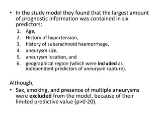 Development of the phases score for prediction of risk of rupture of ...