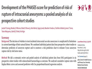 Development of the phases score for prediction of risk of rupture of ...