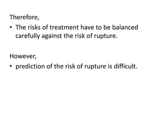 Development of the phases score for prediction of risk of rupture of ...
