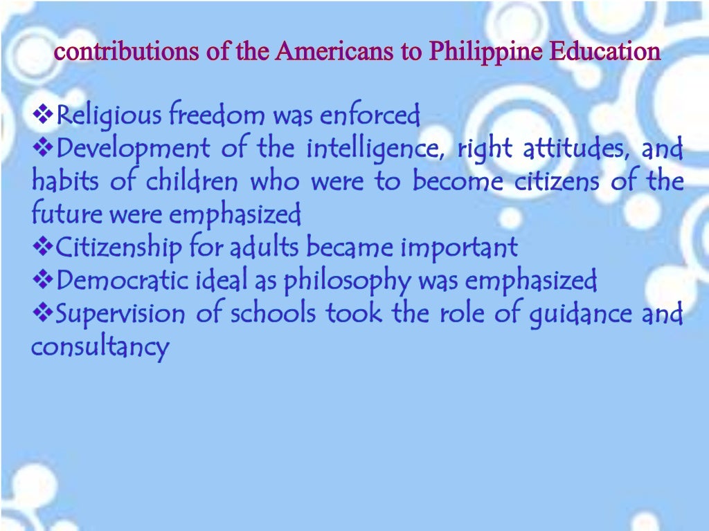 Development of the philippine educational system during the american