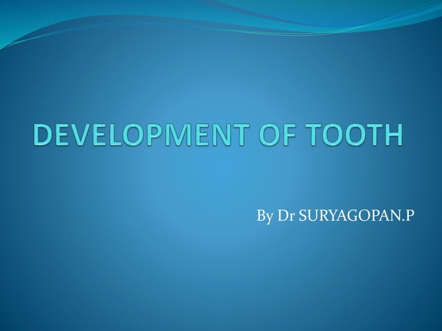 Development of tooth | PPTX | Dental Health | Diseases and Conditions
