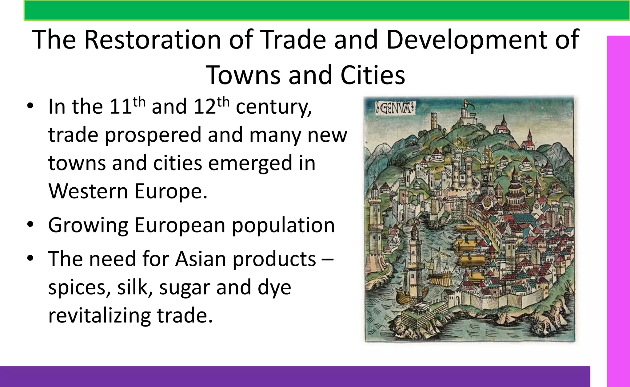 Development of towns and cities in the Medieval Period | PPTX