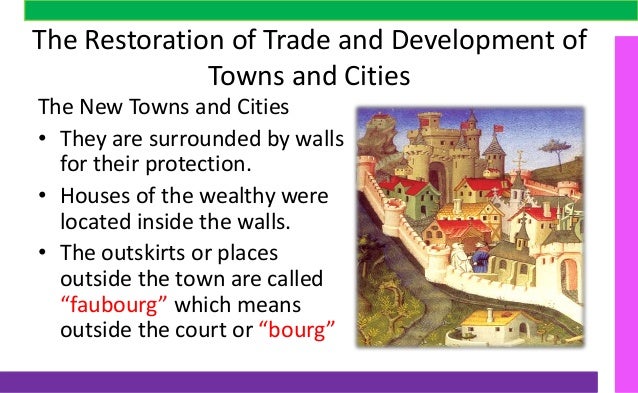 Development of towns and cities in the Medieval Period