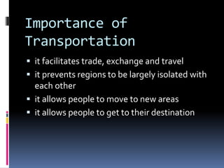 Development of Transportation in the World | PPTX