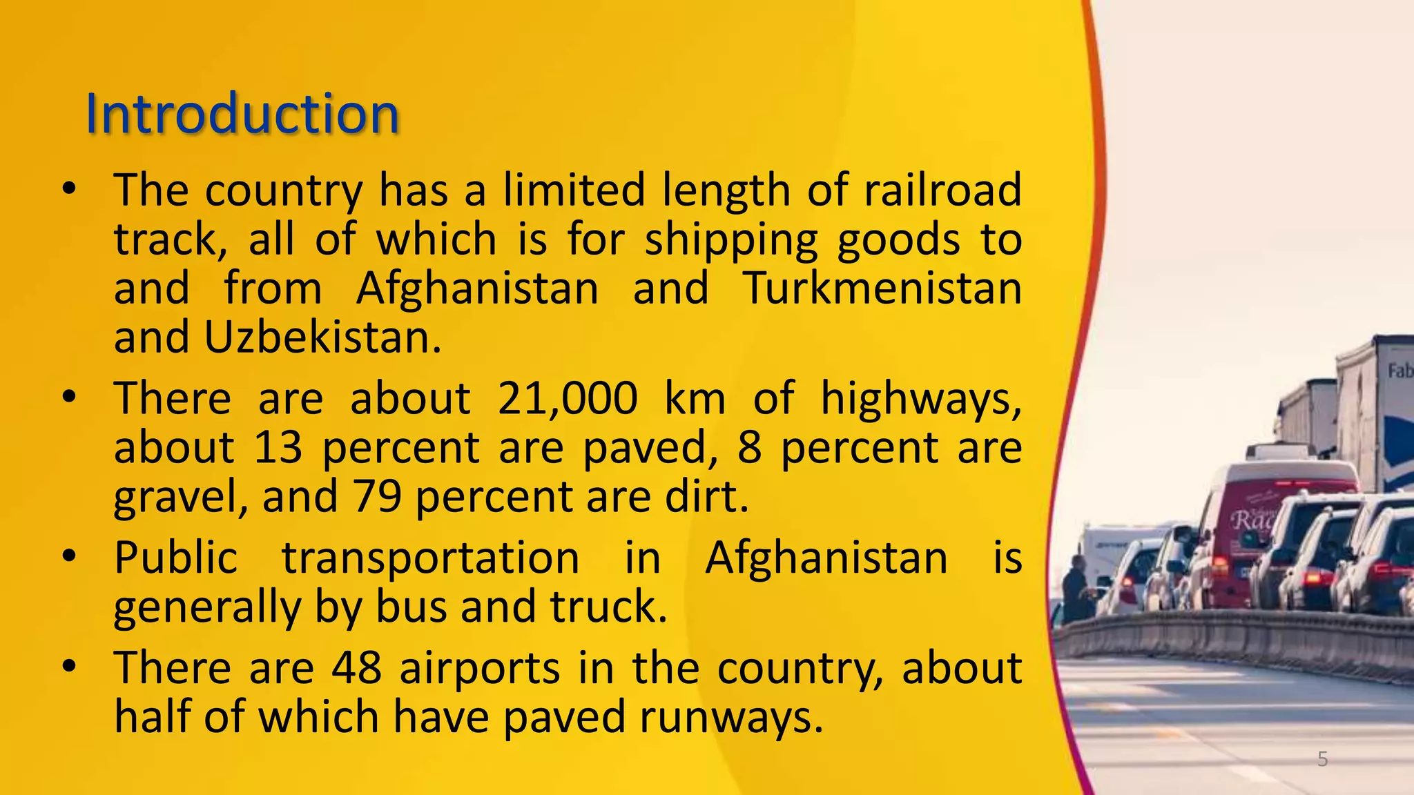 Development of Transport Infrastructure in Afghanistan | PPTX